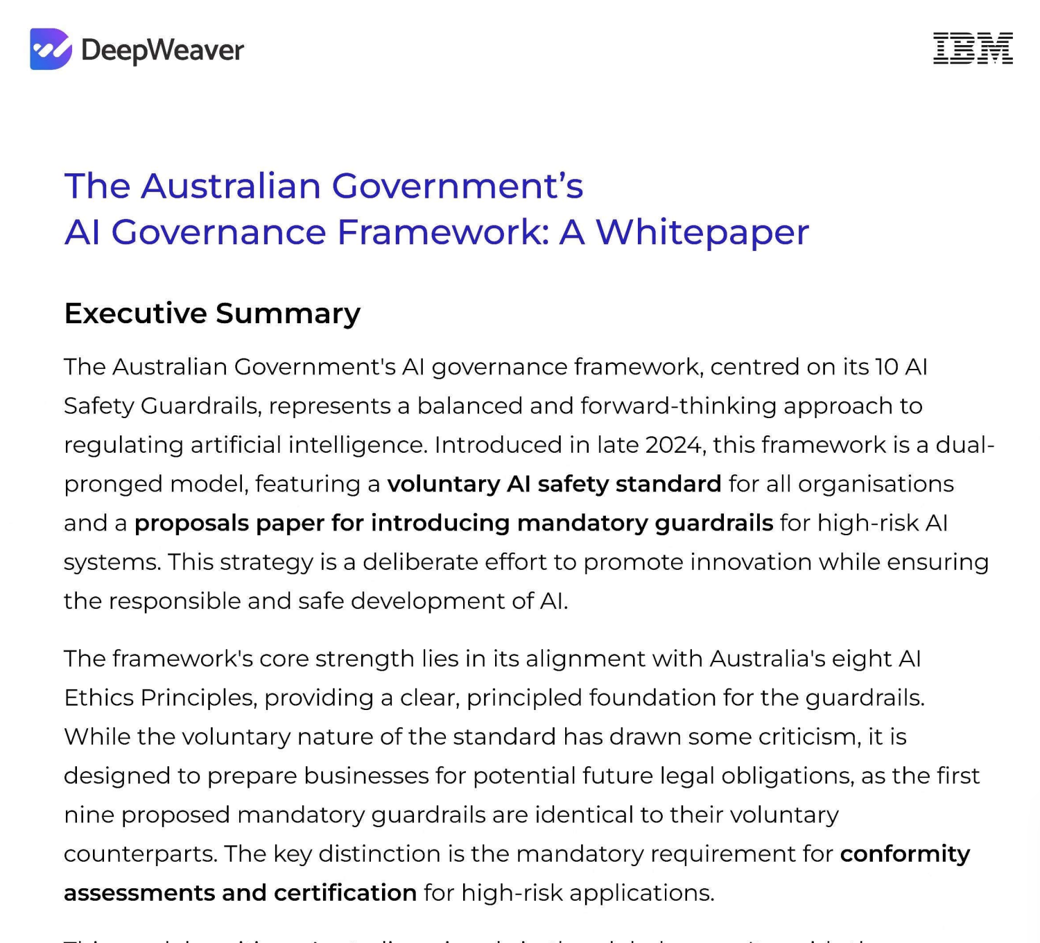 The Australian Government'sAl Governance Framework - DeepWeaver